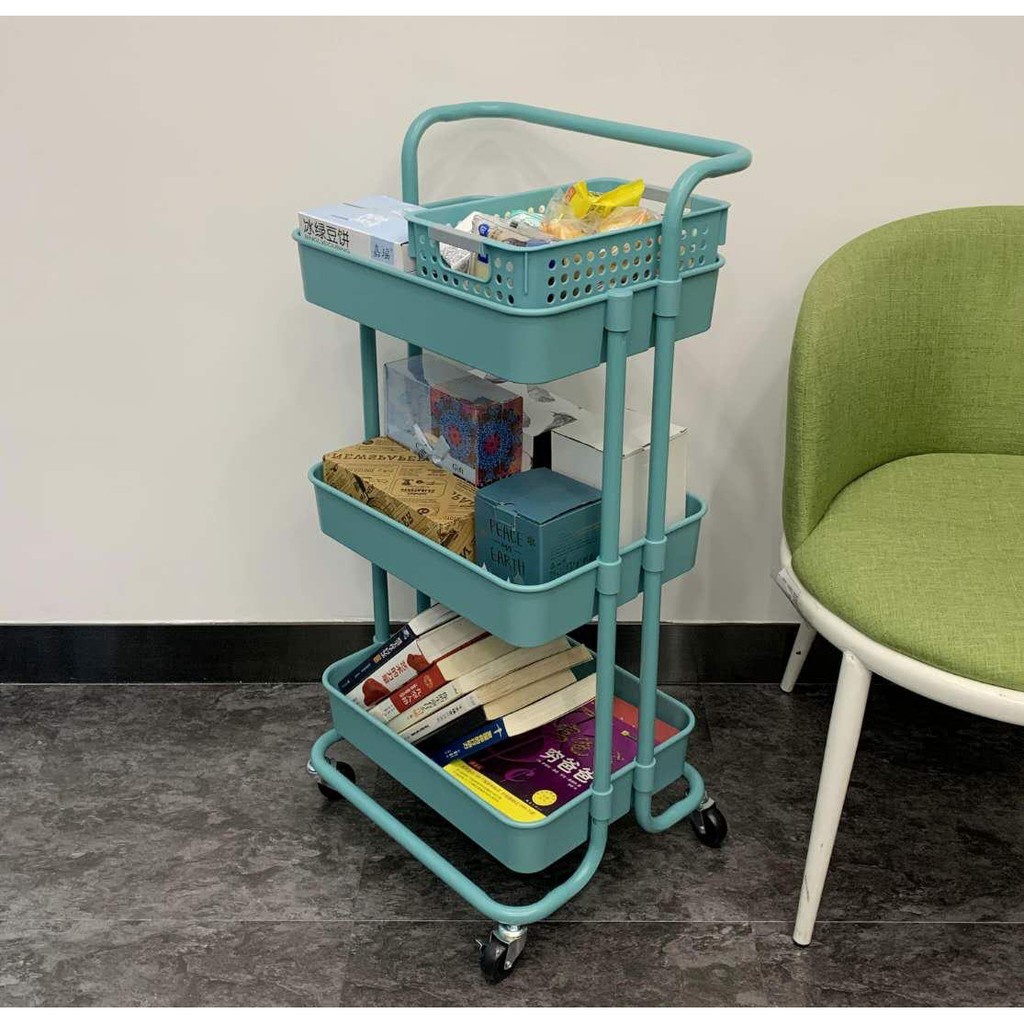 Jual RAK TROLI 3 SUSUN / TROLI DORONG 3 TINGKAT / TROLLEY 3 TIER / RAK ...