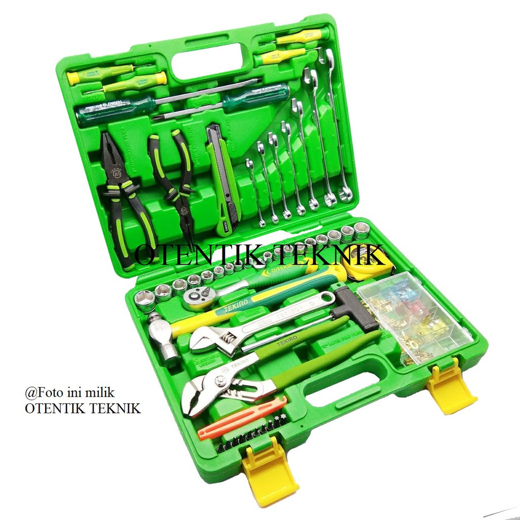 Jual TEKIRO TOOL SET MEKANIK 60PCS BOX PLASTIK - KUNCI SET 60 PCS MECHANIC | Shopee Indonesia