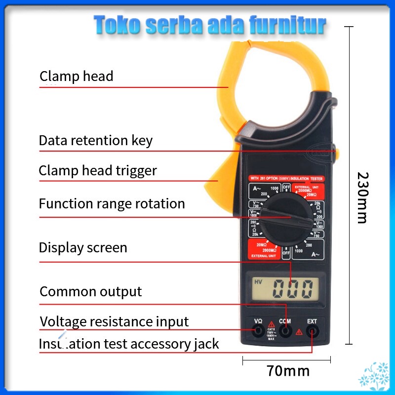 Jual (Pengiriman cepat, dikirim dari Jakarta)Digital Clamp Multimeter ...