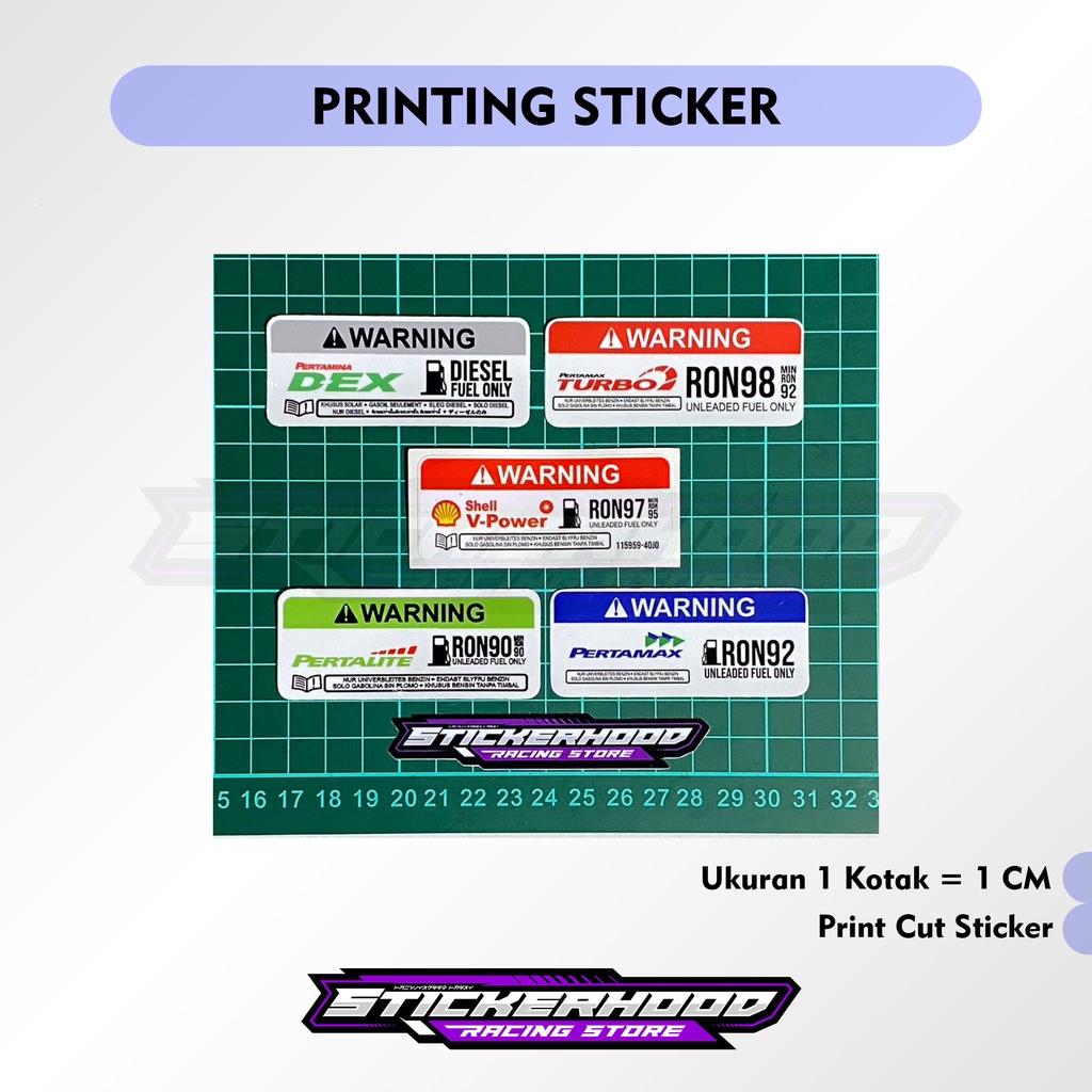 Jual STICKER STIKER UNLEADED FUEL WARNING RON 92 98 PERTALITE PERTAMAX ...