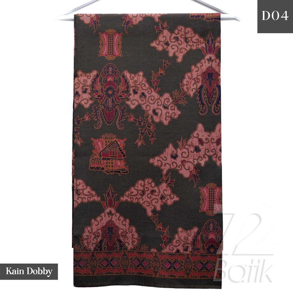 Jual KAIN BATIK PREMIUM Dobby Motif Rumah Adat Warna Hijau Ijo Army ...