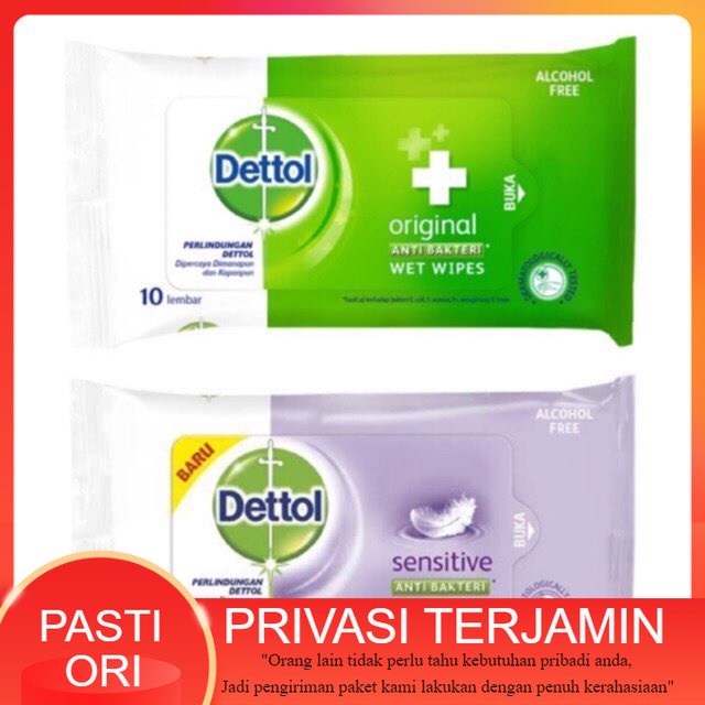 Jual Dettol Wet Wipes Tissue Basah 10's / Dettol Originil Tisu Tissue ...