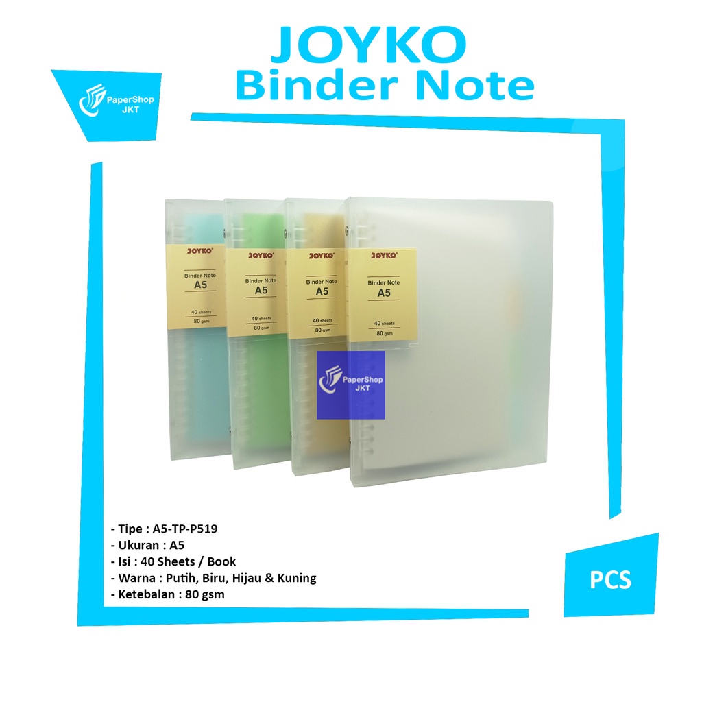 Jual JOYKO - Binder Note Cover Transparant Buku Tulis A5-TP-P519 - Pcs ...