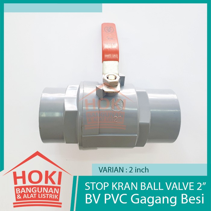 Jual STOP KRAN BALL VALVE BV PVC GAGANG BESI 2" - Stopkran Plastik 2 ...