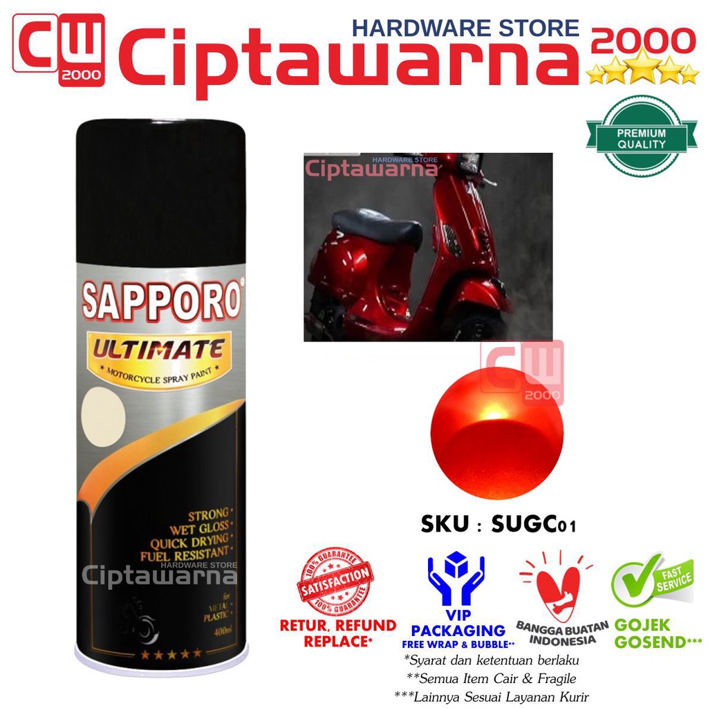 Jual Sapporo Ultimate Gc01 Ground Coat Soul Crystal Red- Cat Semprot ...