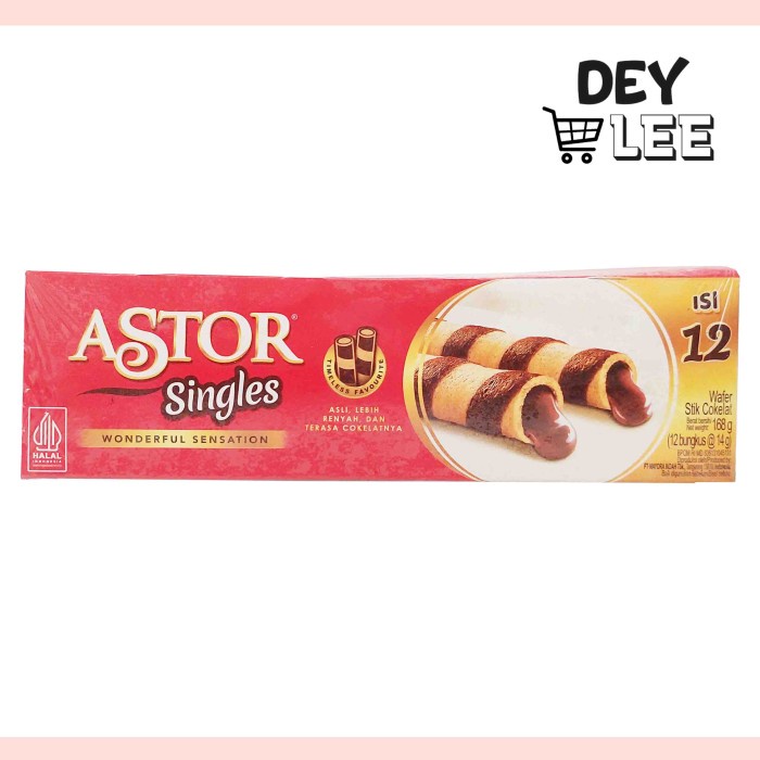 Jual ASTOR Singles 1 box isi 12 pcs 168g Wafer Roll/Stik Coklat ...