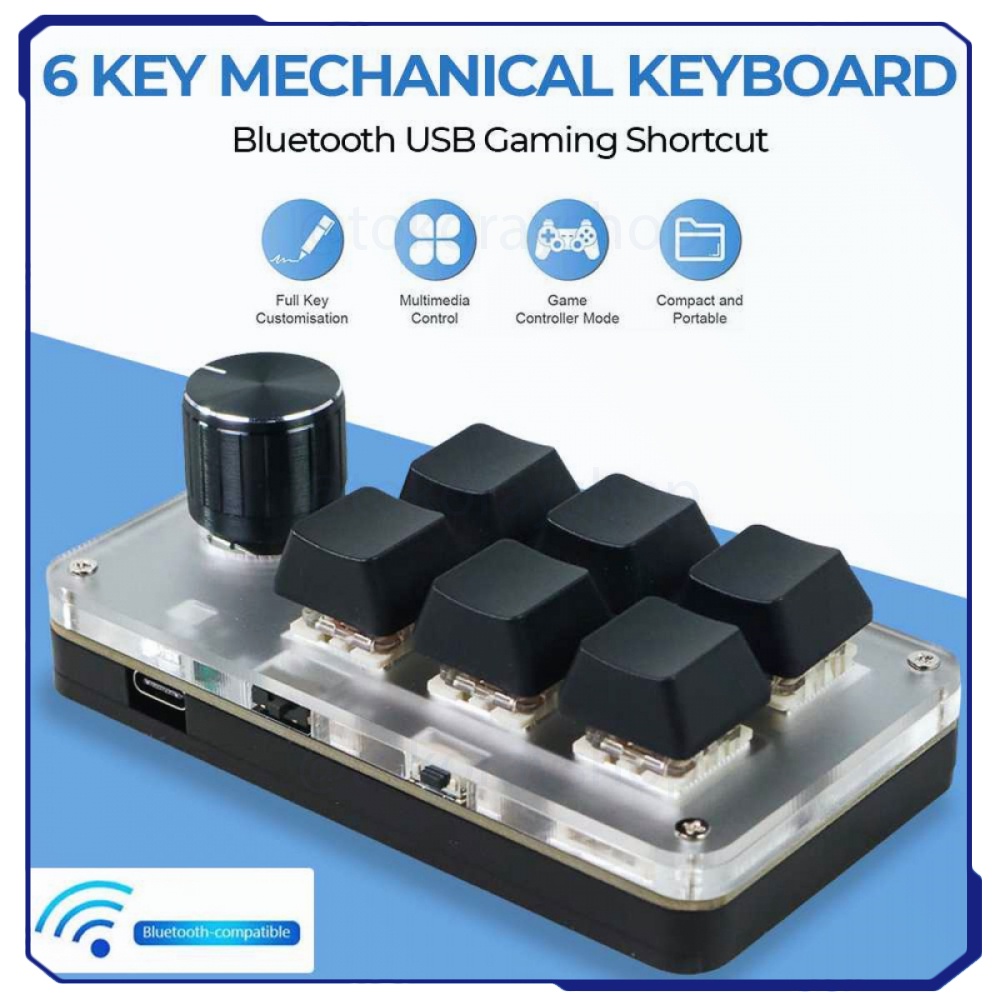 Jual 6 Key Mechanical Keyboard Bluetooth USB Gaming Shortcut - VD6B ...