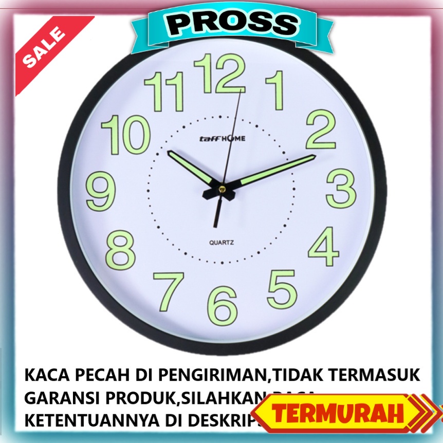 Jual COD Jam Dinding Nyala dalam gelap Bulat Jam Dinding Bulat Quartz ...