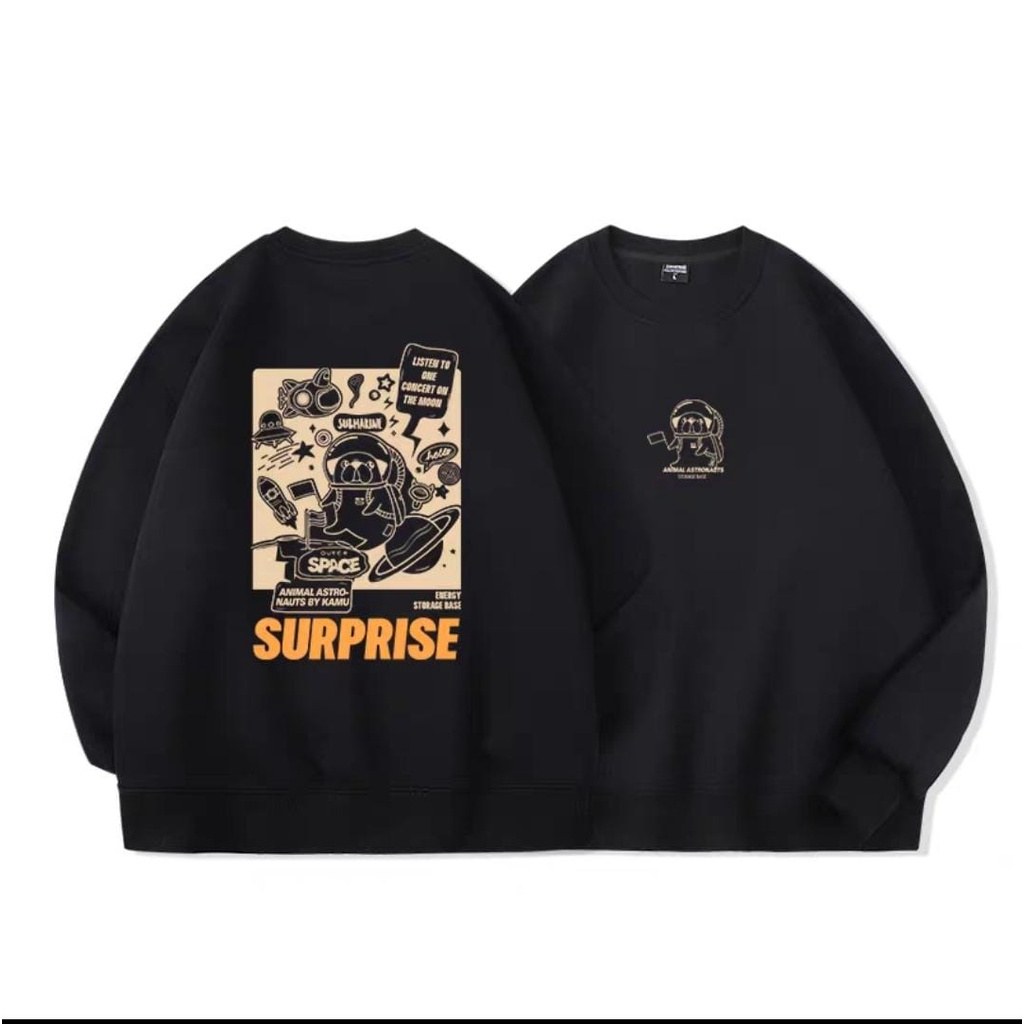 Jual SWEATER SWITER SWETER WANITA ( v1) SURPRISE SPACE CREWNECK OBLONG ...