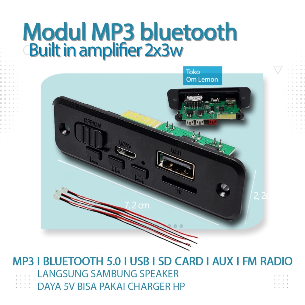 Jual Modul Bluetooth MP3 FM radio 102 ampli 2x3watt | Shopee Indonesia