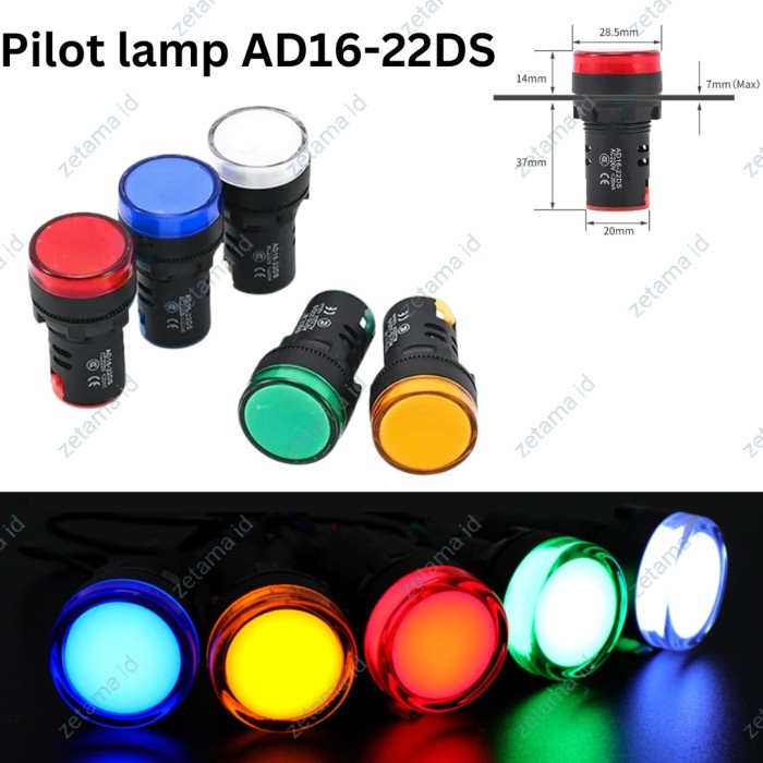 Jual Pilot Lamp LED 22 mm Indicator Lamp LED 220V | Shopee Indonesia