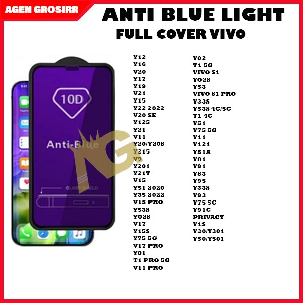 Jual AG- TEMPERED GLASS ANTI BLUE LIGHT VIVO Y03 V9 V11 V11i V11 PRO V20 V20 2021 V20 SE V21 4G ...