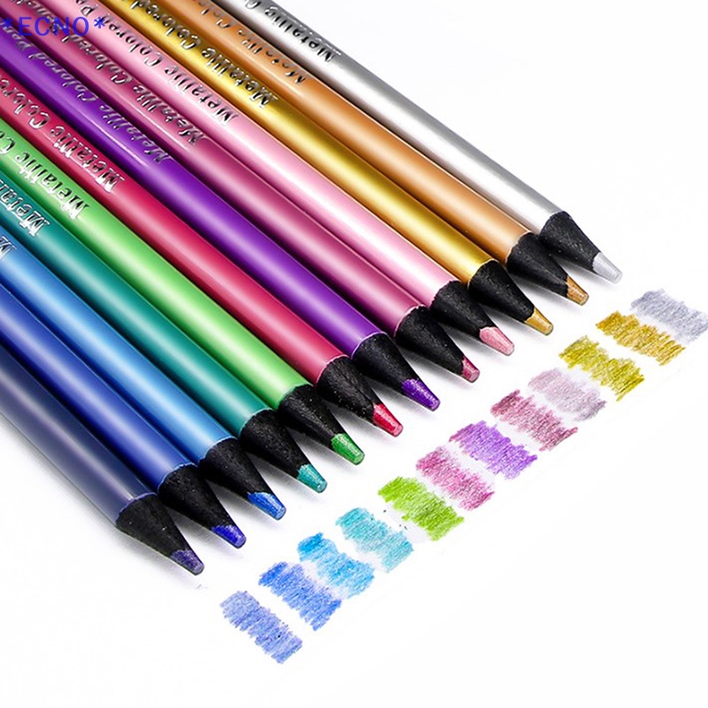 Jual Ecno> 12warna Pensil Warna Metalik Gambar Sketsa Set Mewarnai ...