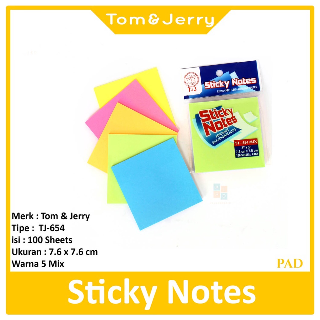 Jual TOM & JERRY - Sticky Note 5 Warna TJ-654 - Pad | Shopee Indonesia