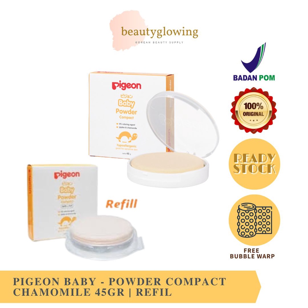 Jual PIGEON BABY POWDER COMPACT Chamomile 45GR / Bedak Padat Bayi ...