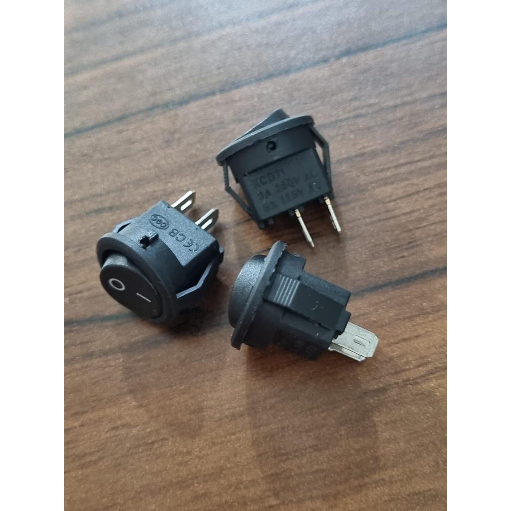 Jual Rocker Switch Mini Bulat Hitam 2pin / saklar mini bulat 2 pin ...