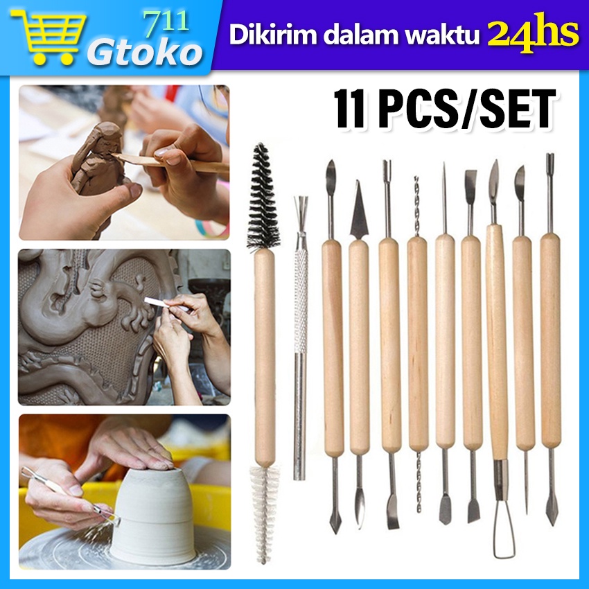 Jual Alat Ukir Clay Sculpting Pottery Crafting Tools Set 11 Pcs ...