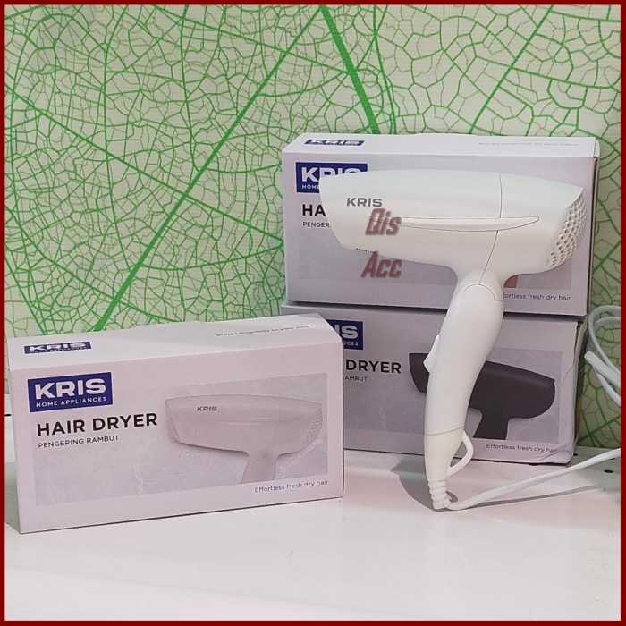 Jual KRIS Hair Dryer Travel 600 Watt Pengering Rambut MB-HD-821 - Putih ...