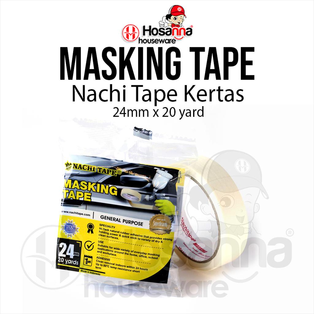 Jual Masking Tape Nachi 24mm / Isolasi Kertas / Lakban kertas 24mm ...