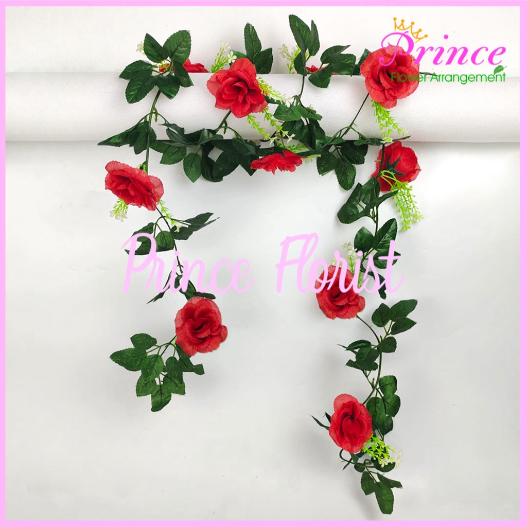 Jual Bunga Rambat Juntai Garlan Rose X10 - Bunga Rose X10 Plastik ...