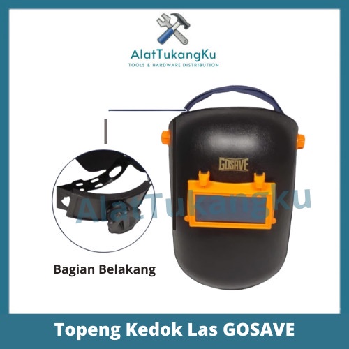 Jual Kedok Las GOSAVE / topeng helm las include kaca / Face shield ...