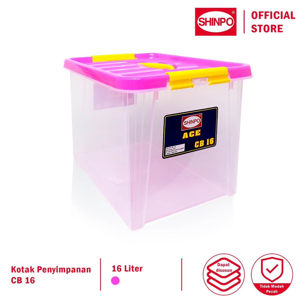 Jual SHINPO Kotak Penyimpanan Kontainer Plastik 16 Liter Ace Container ...
