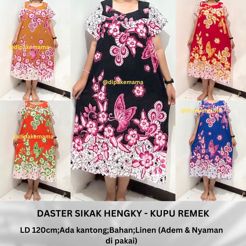 Jual DASTER SIKAK HENGKY TERBARU KUPU REMEK LD 120 BAJU TIDUR BATIK ...