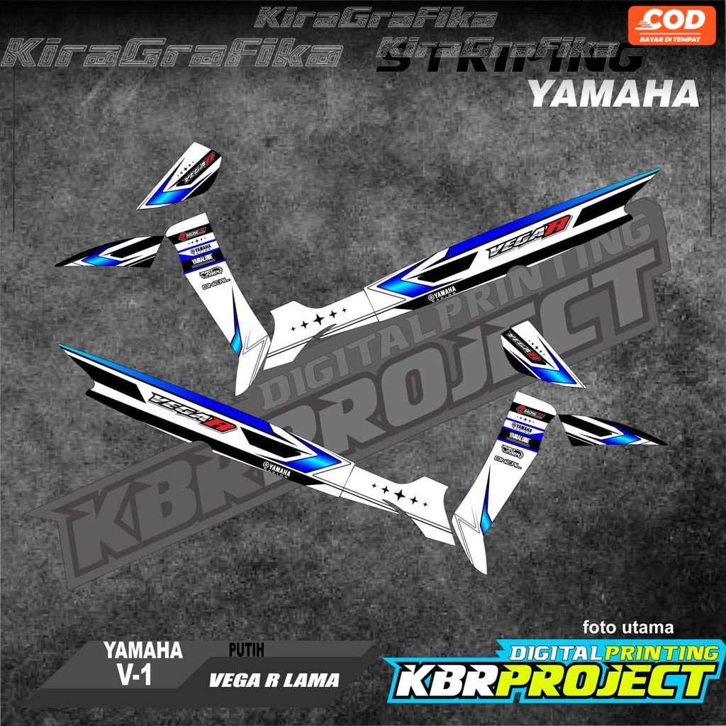 Jual VEGA R LAMA striping motor YAMAHA motor sticker variasi Racing V-1 ...