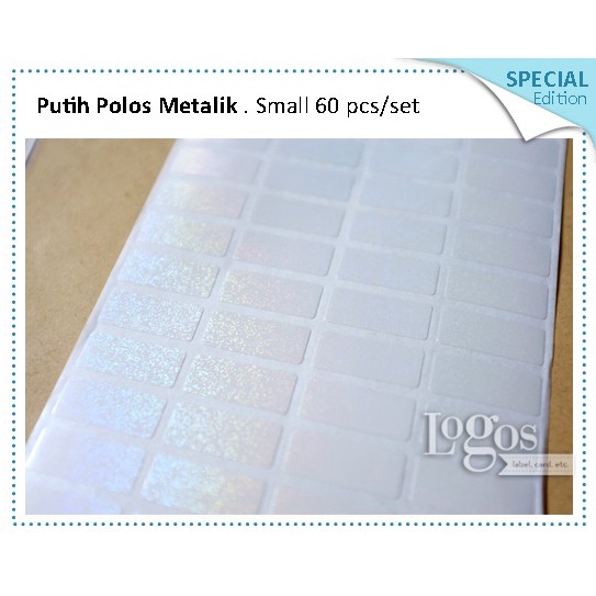 Jual Putih Metalik Polos Small. Glitter label fashion perhiasan pot ...
