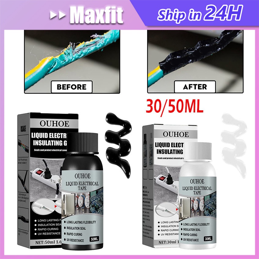 Jual 30/50ml Isolasi Lem Kabel Listrik Anti Air Cairan lem Glue Hitam ...