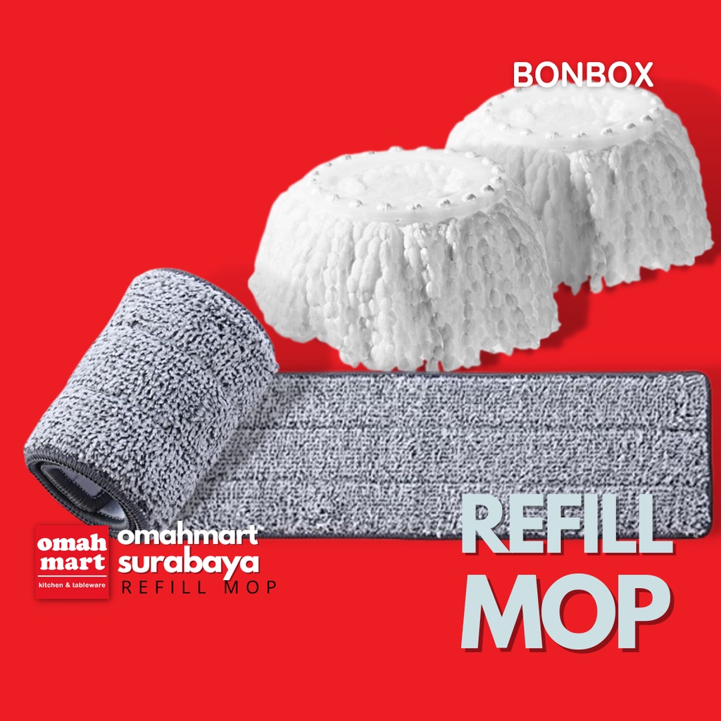 Jual Refill Alat Pel Lantai Flat Spin Mop Microfiber BONBOX | Shopee ...