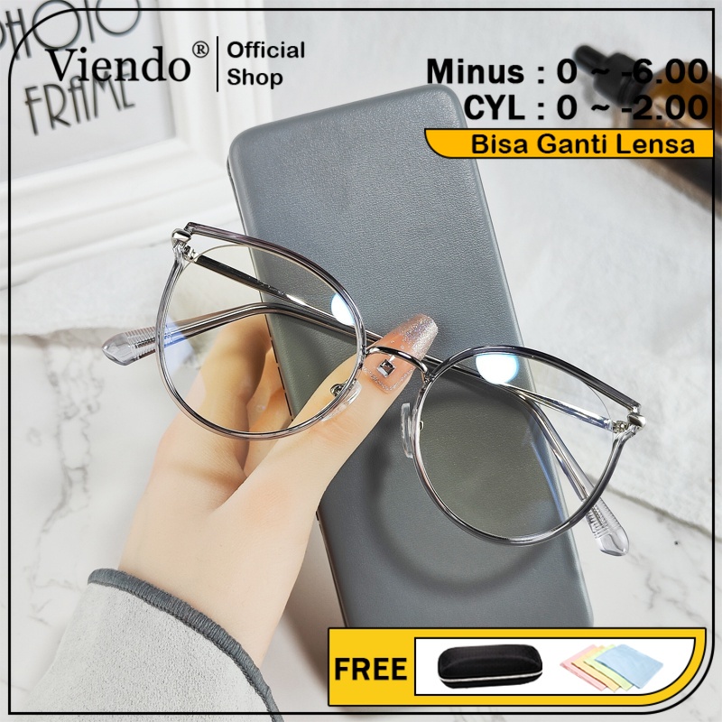 Jual Viendo Kacamata Photocromic Minus Anti Radiasi Wanita Frame Pria ...