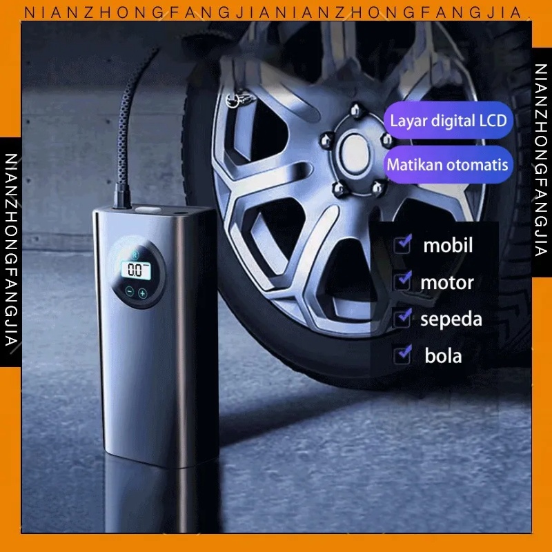 Jual (COD) Pompa Ban Motor Dan Mobil Electric Portable Car Air Pump Ban ...