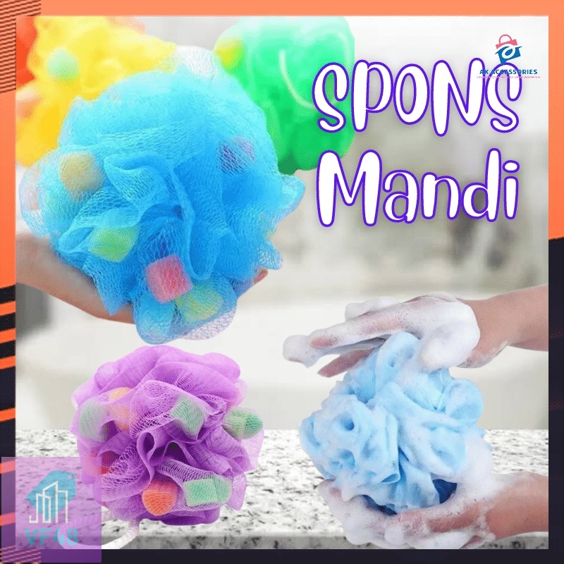 Jual SPONS MANDI JARING GOSOK BADAN / SHOWER PUFF / SPONGE JARING ...