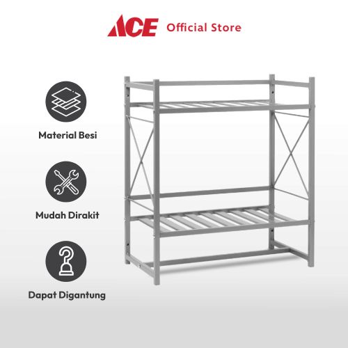 Jual Ace Rak Penyimpanan 2 Tingkat - Abu-Abu Storage Racks Shelving ...