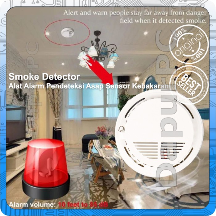Jual Smoke Detector Alat Alarm Pendeteksi Asap Sensor Kebakaran ...