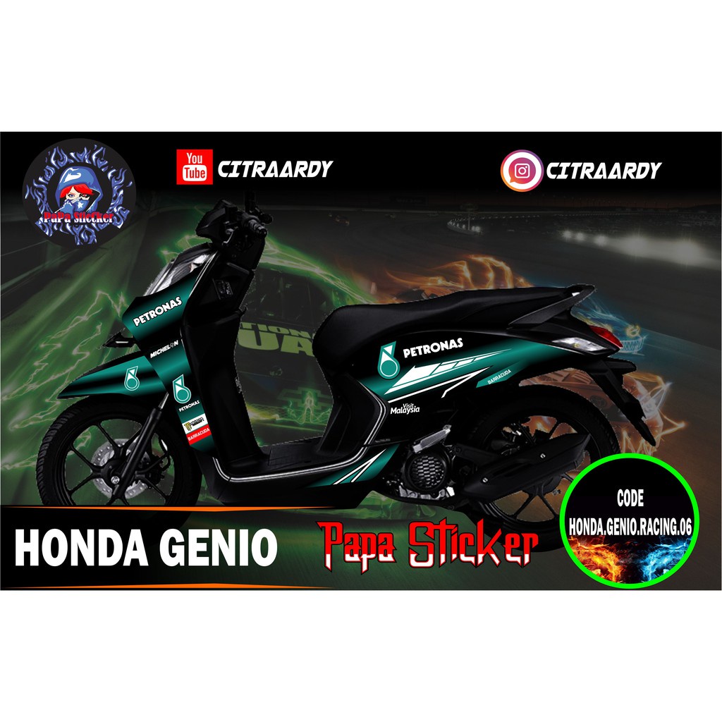 Jual striping stiker honda genio decal honda genio variasi PETRONAS ...