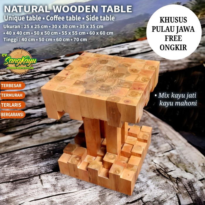 Jual SangKayu Meja Kayu Unik Rustic Meja Samping Wooden Side Table Meja ...