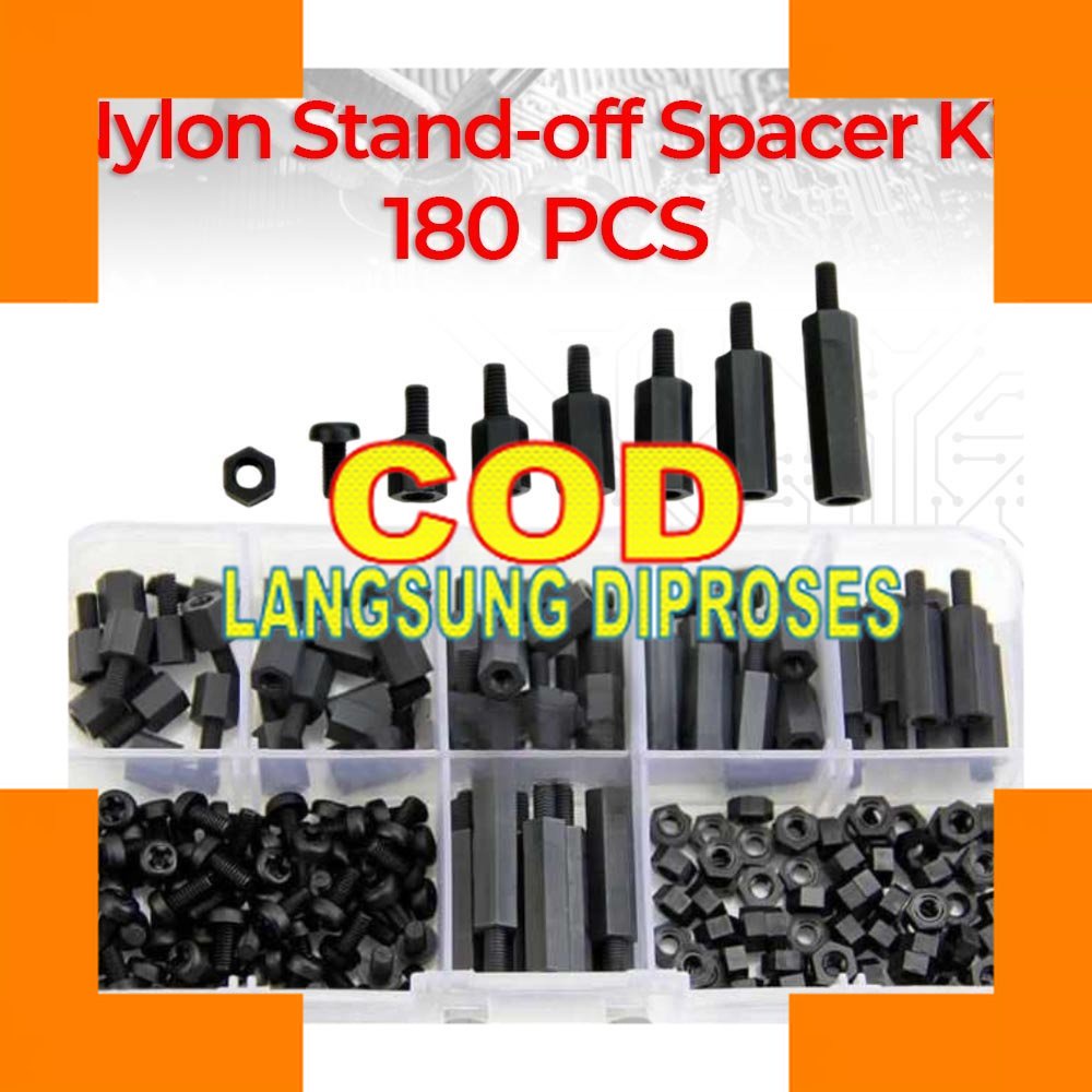 Jual COD TERLARIS XHHD Set Stand-off Spacer Kit Nylon M3 180 PCS - M3 ...