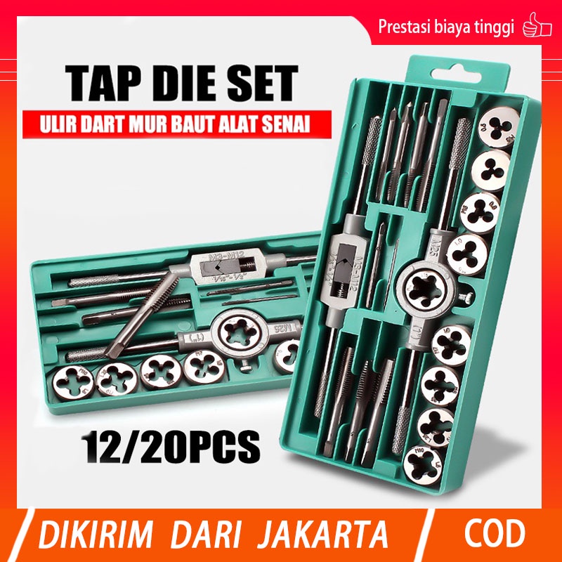 Jual Tap Die Set 12/20 Pcs Alat Snai Dan Tap Ulir Dart Mur Baut Alat ...