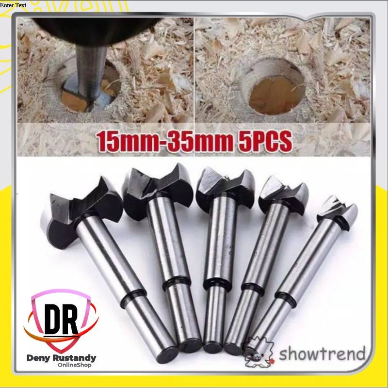 Jual Mata Bor Fortner Bit Set mata bor engsel sendok 5pcs | Shopee ...