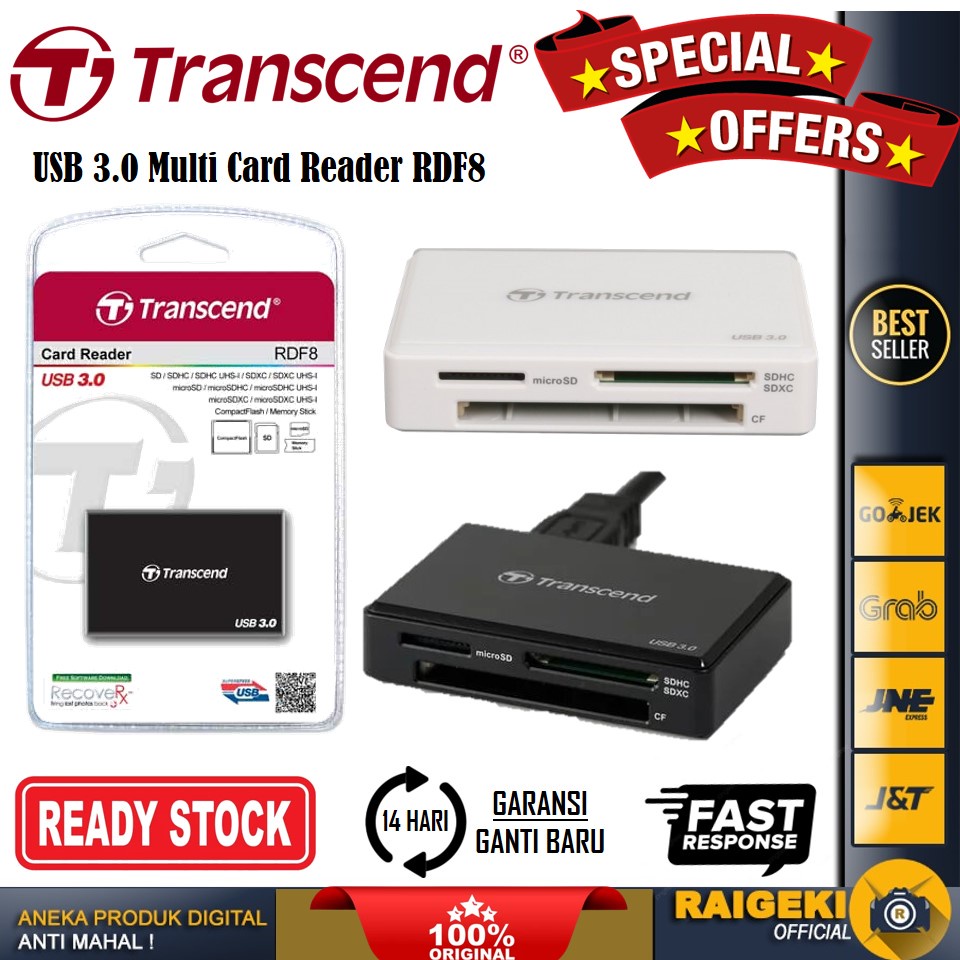 Jual Transcend USB 3.0 Multi Card Reader RDF8 | Shopee Indonesia