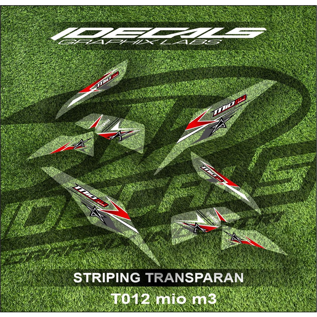 Jual T012 sticker striping transparan yamaha mio m3 tema garis racing ...