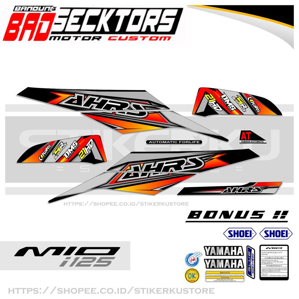 Jual MIO i 125 STOCK DECALS / STRIPING MIO M3 /Z / 125/ STIKER VARIASI AHRS | Shopee Indonesia
