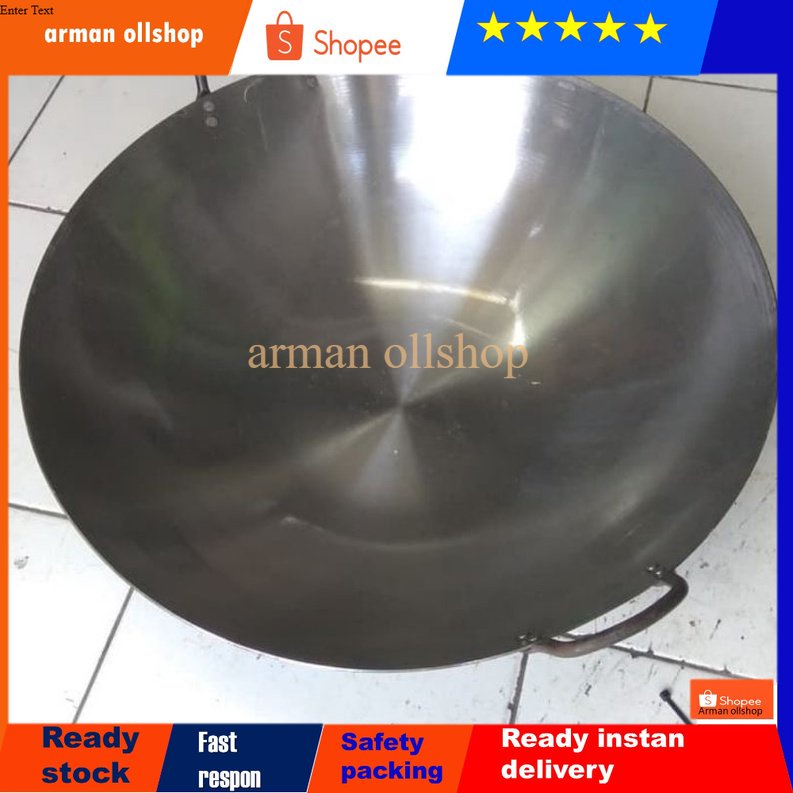 Jual wajan baja impor 50cm wok/kwali plat baja 50cm | Shopee Indonesia