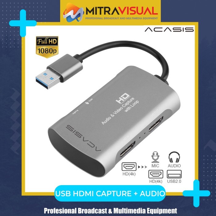 Jual Acasis HDMI Loop Audio Capture Support Vmix Zoom Wirecast OBS ...