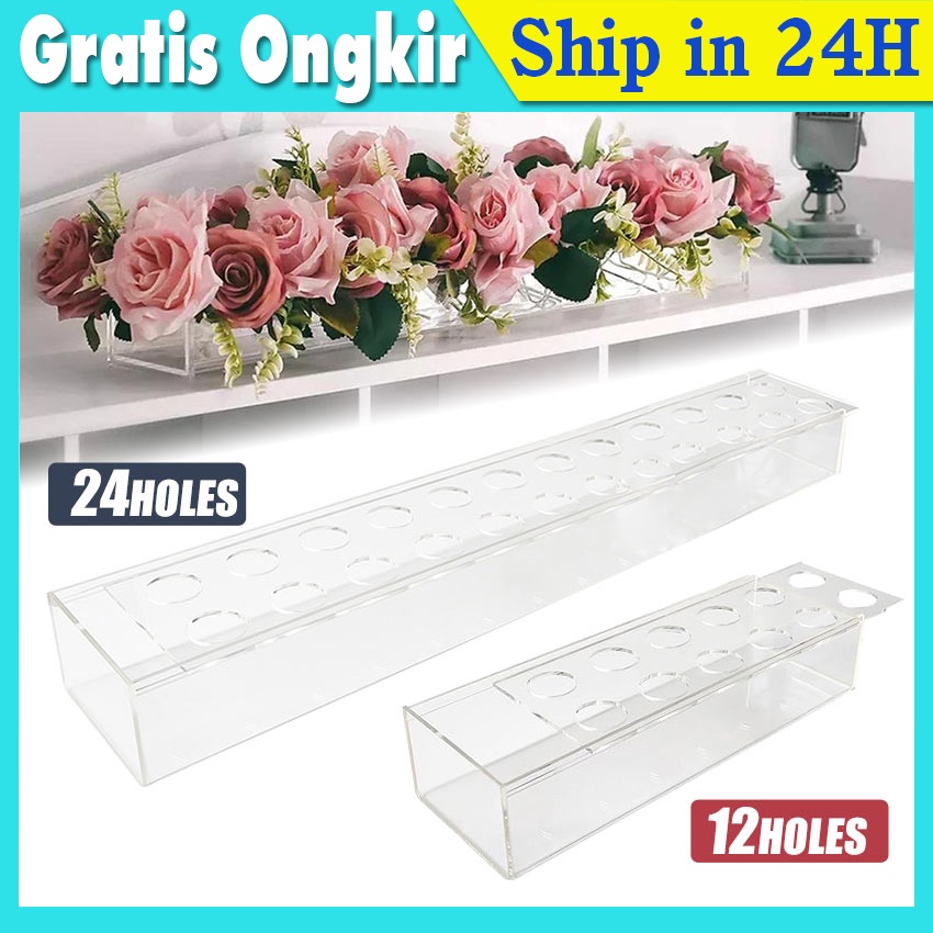 Jual Vas Bunga Akrilik Wadah Bunga Persegi Panjang Hias Artificial Vase ...