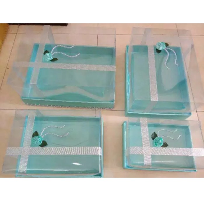 Jual Box / Kotak Hantaran Seserahan Garis Biru Tosca | Shopee Indonesia