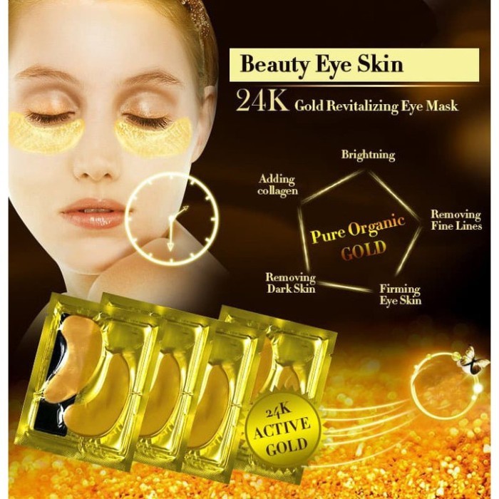 Jual [KM] Masker Mata Crystal Collagen Gold Eye Bag Mask Eyemask ...