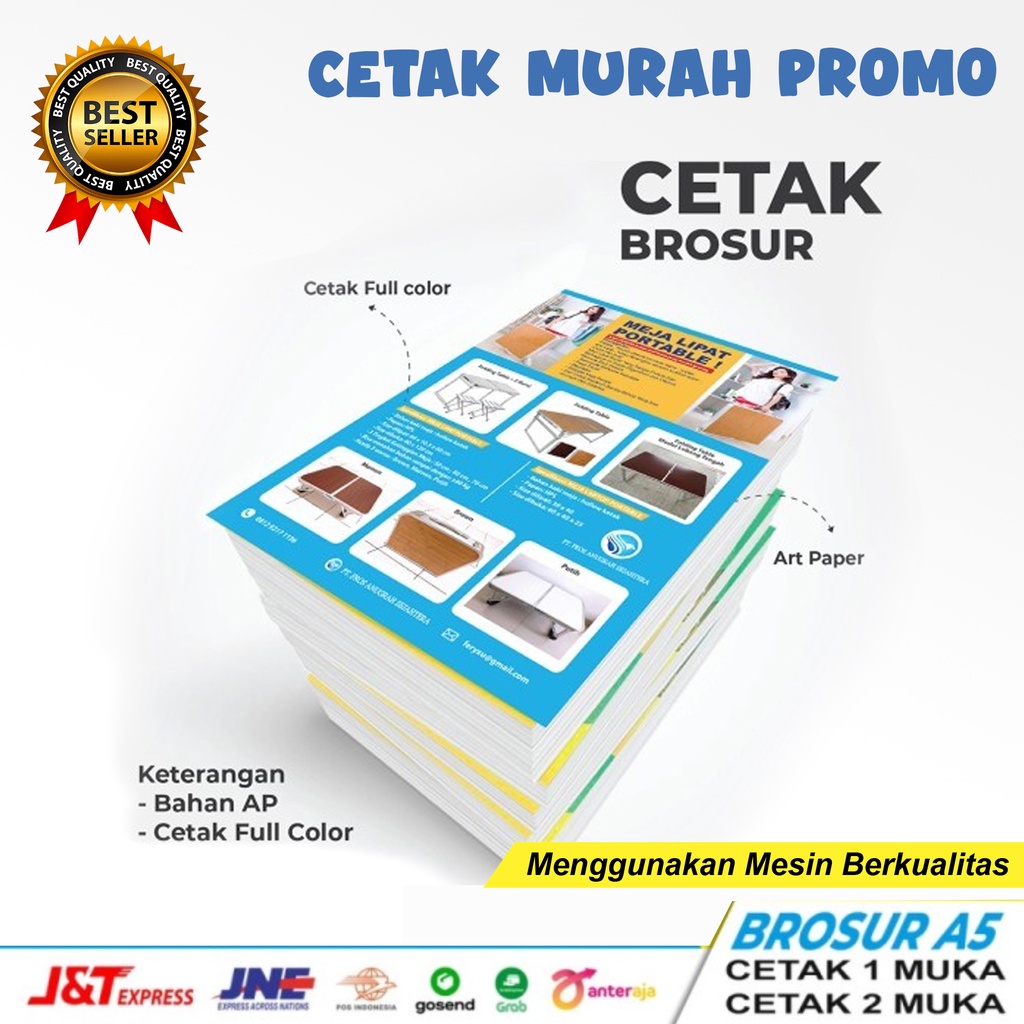 Jual Cetak Brosur Flyer Murah 1 Sisi up To 2 Muka - Ukuran A5 14.8x21 ...